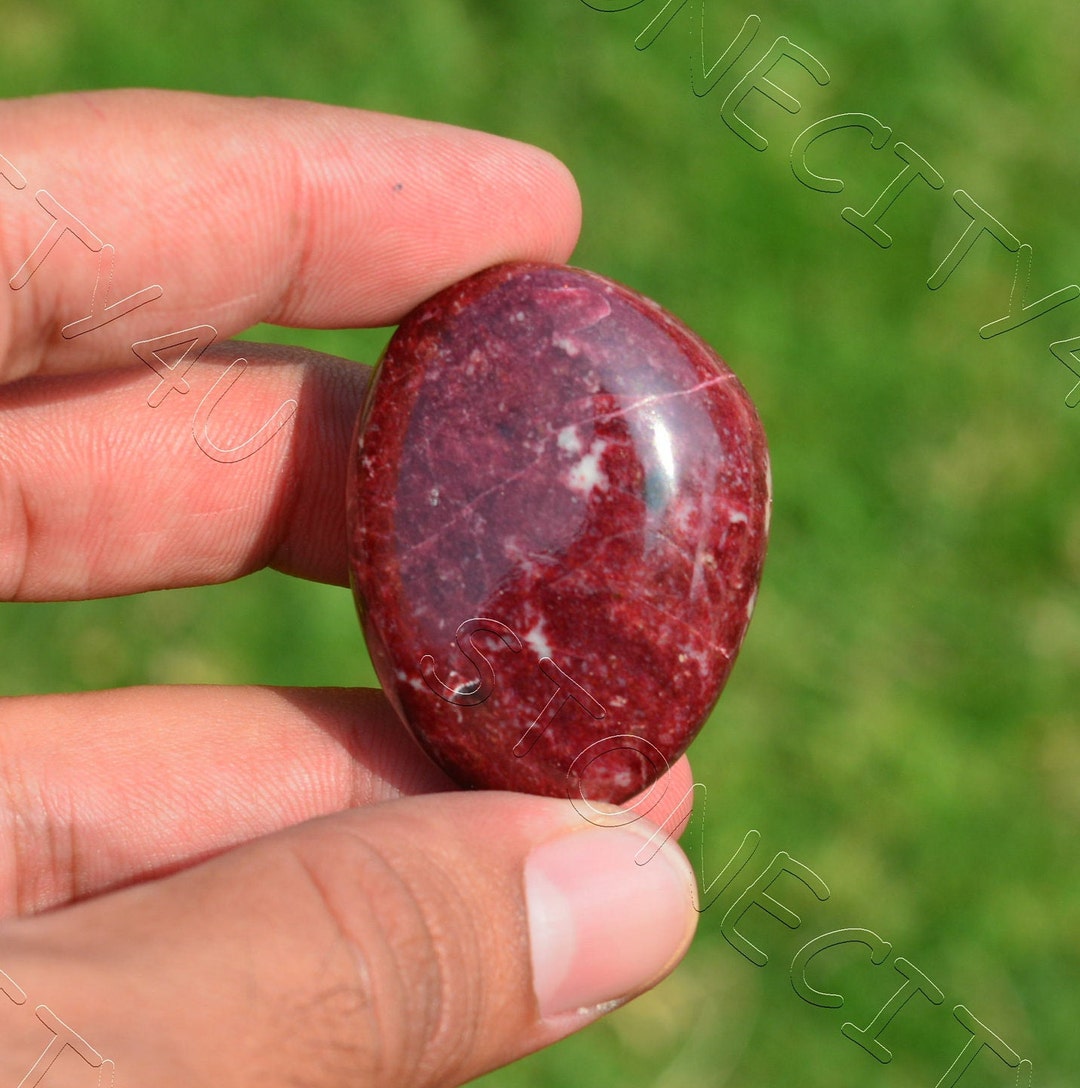 Rare Dark Pink Thulite Palm Stone Spiritual Reiki Healing Meditation ...