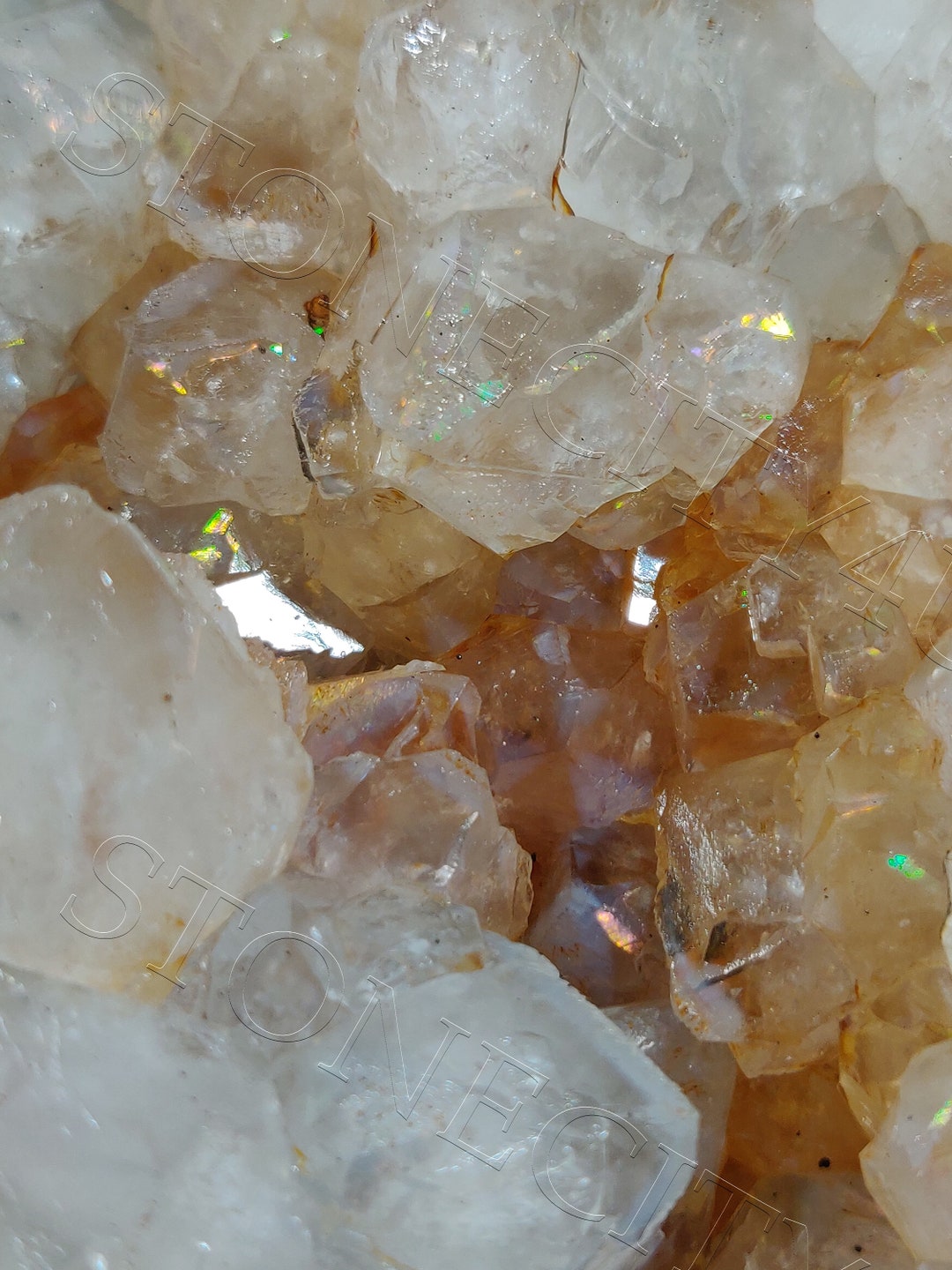 Rare Anandalite Natural Rainbow Aurora Quartz Iris Aura Quartz Crystal ...