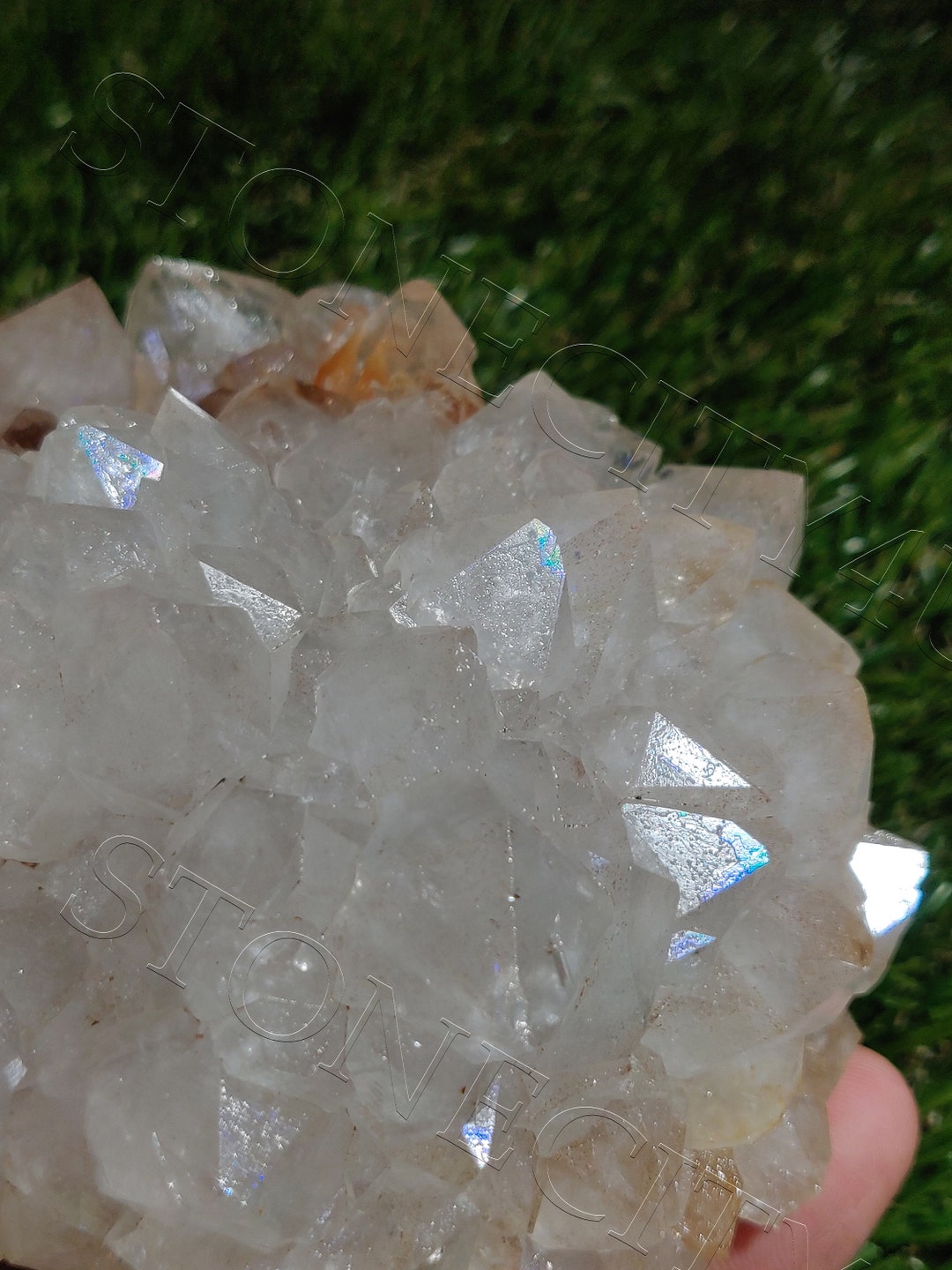 Rare Anandalite Natural Rainbow Aurora Quartz Iris Aura Quartz Crystal ...