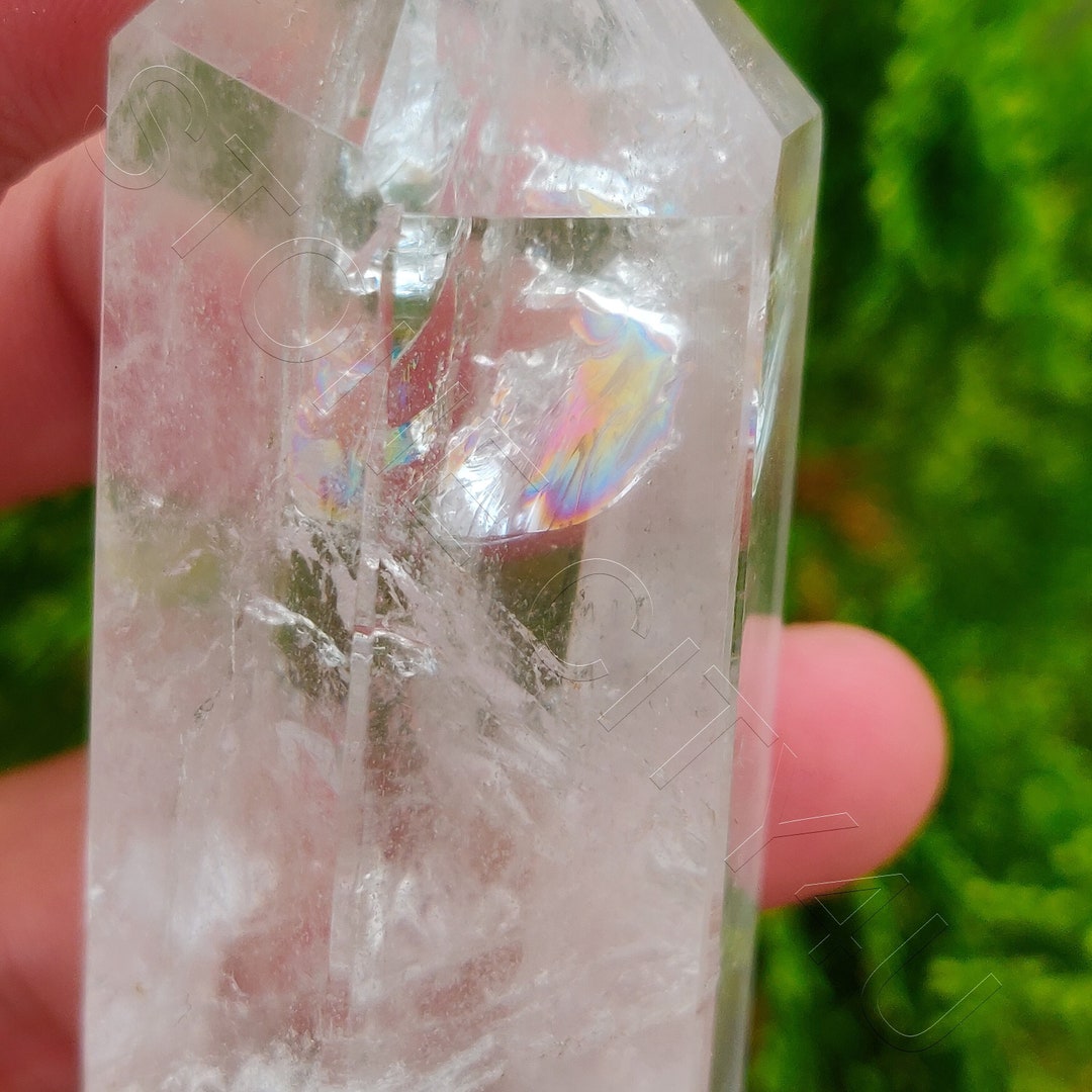 Clear Quartz Freeform With Rainbow Healing Stone, Meditation, Crystal ...