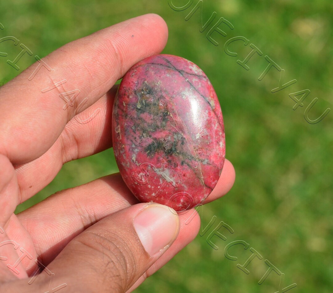 Rare Dark Pink Thulite Palm Stone Spiritual Reiki Healing Meditation Healing Stone, Meditation ...