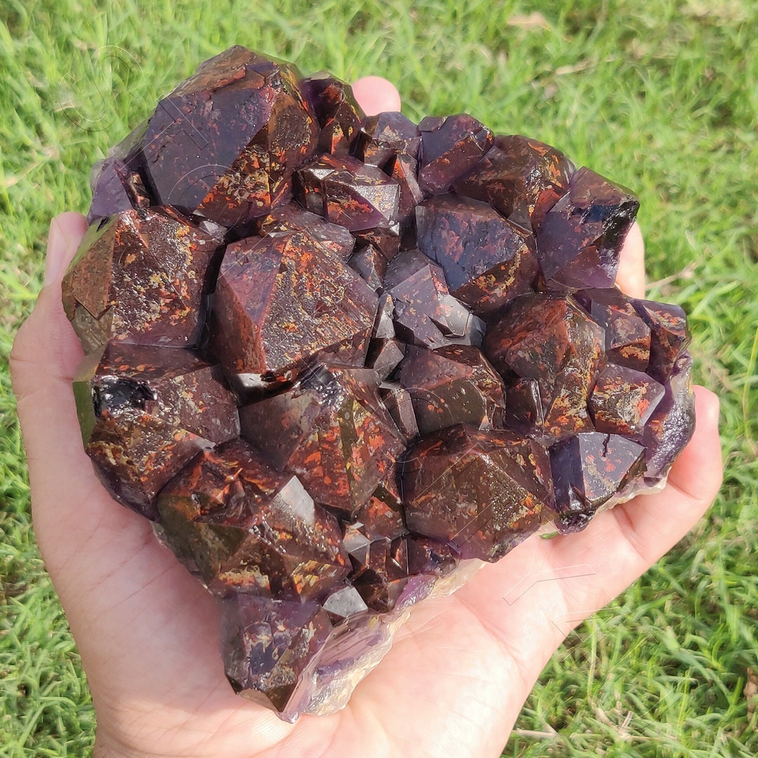 Amethyst With Hematite Cluster / Alien Amethyst Cluster Healing Stone ...