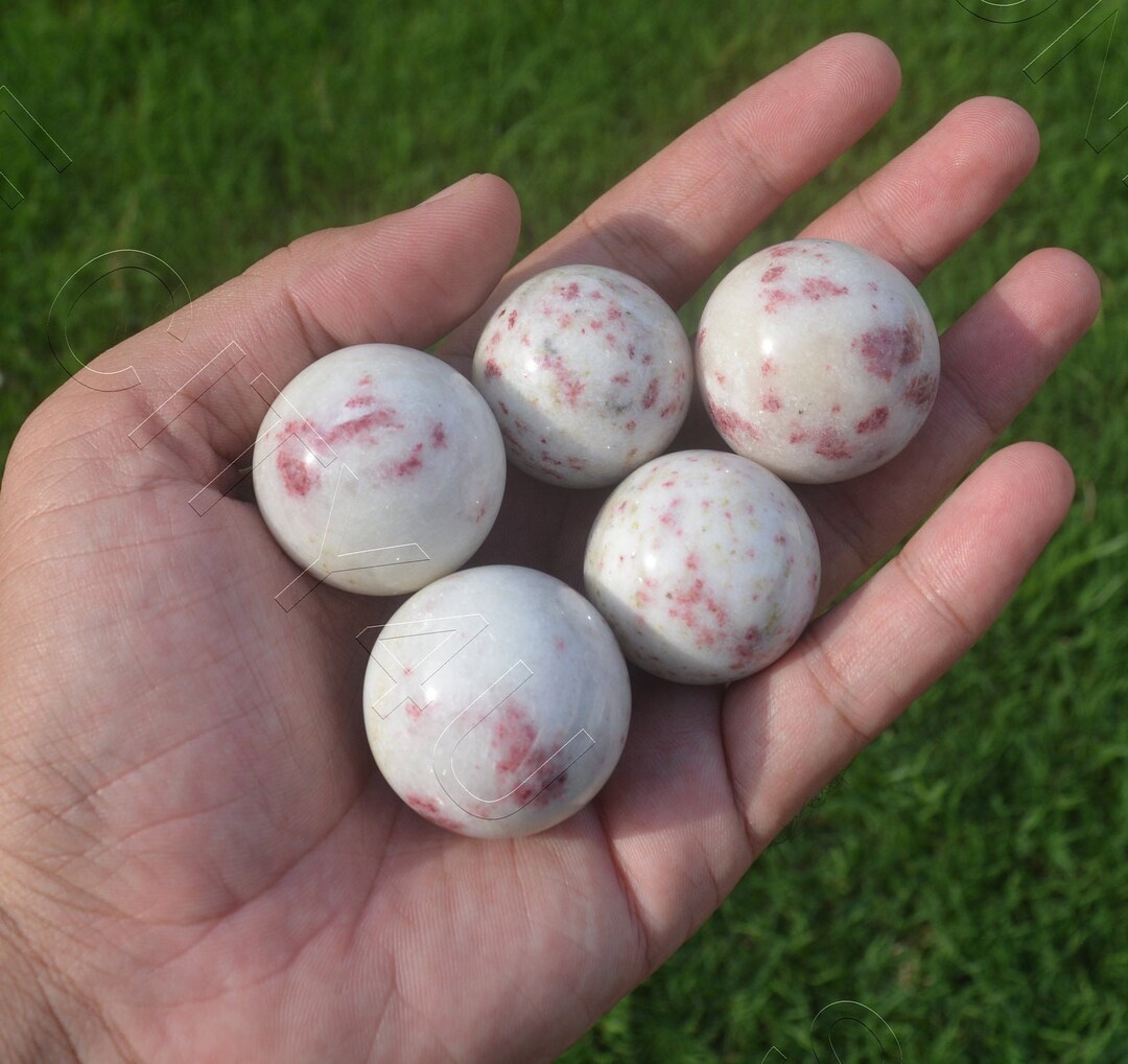 Cinnabar Mini Sphere With Wooden Ring Stand Spiritual Reiki Healing ...