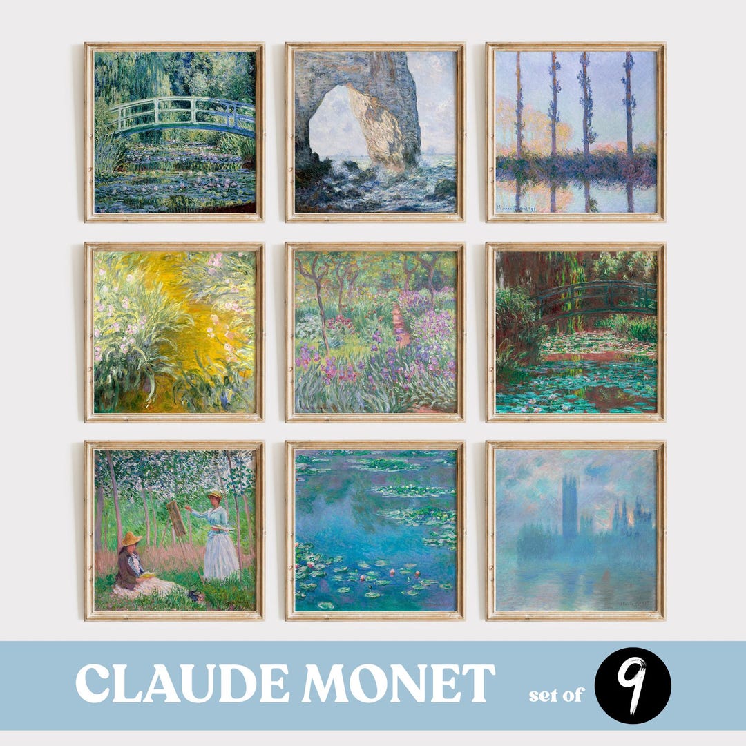 MONET Bundle Gallery Set of 9 Square Print | Monet Wall Art DIGITAL ...