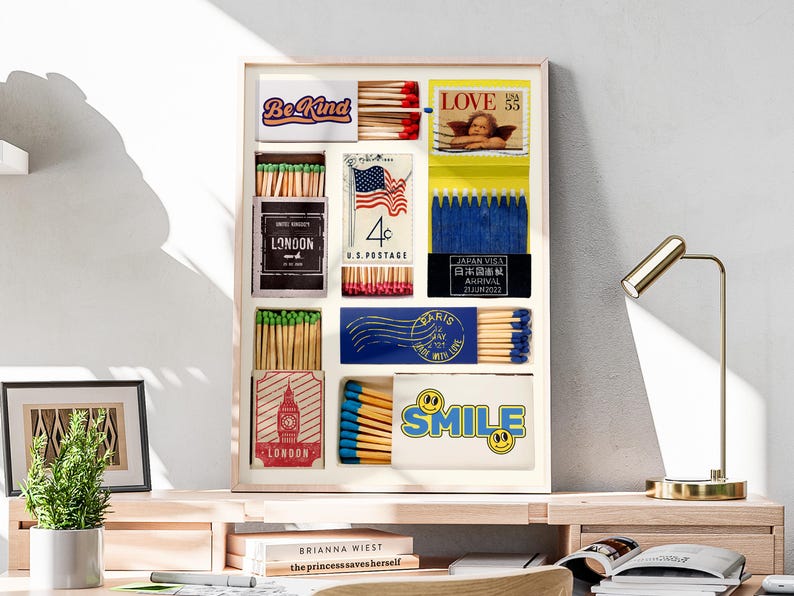 Vintage Matchbox Print, Retro Matchbox Poster, Trendy Matchbox Wall Art ...