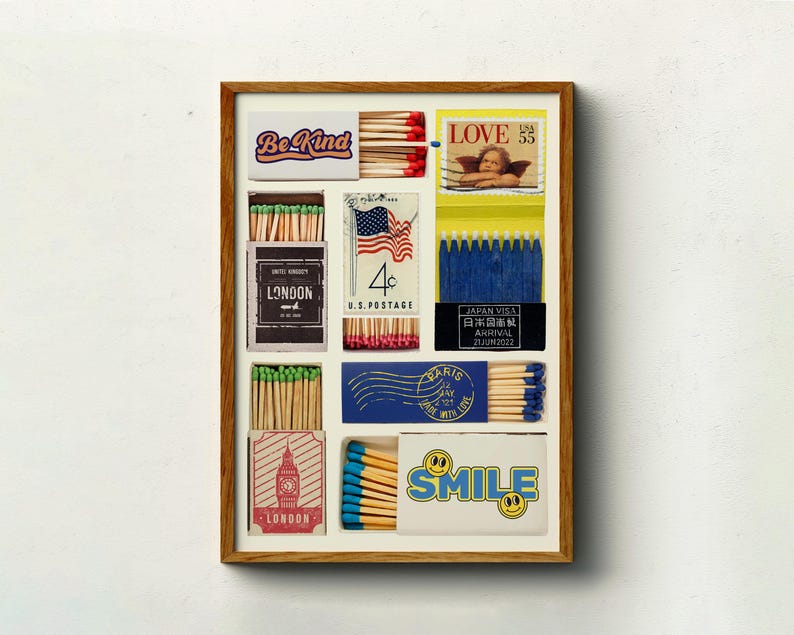 Vintage Matchbox Print, Retro Matchbox Poster, Trendy Matchbox Wall Art ...