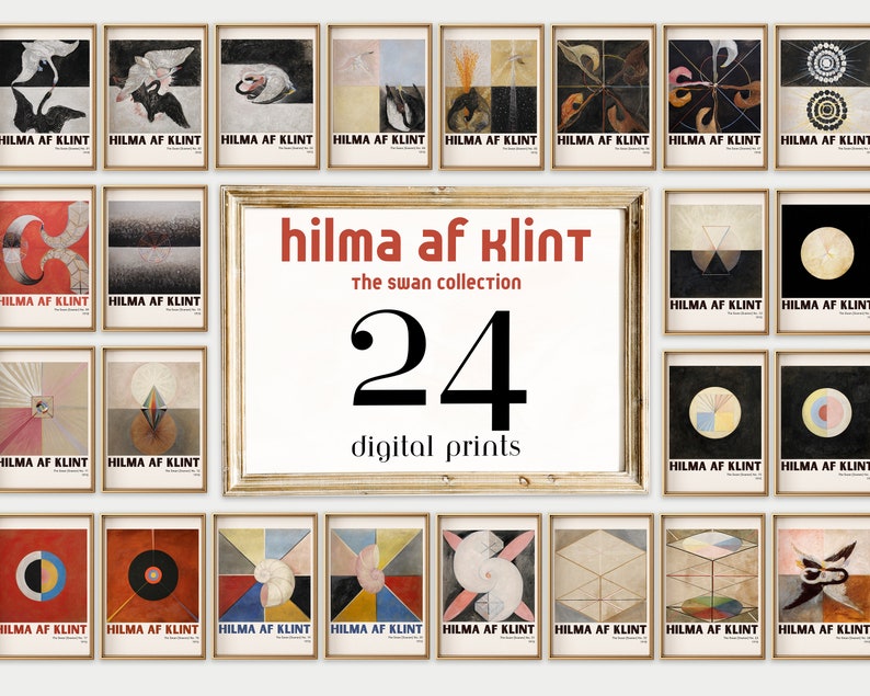 Hilma Af Klint Print the Swan Gallery Wall Art SET | Printable Eclectic ...