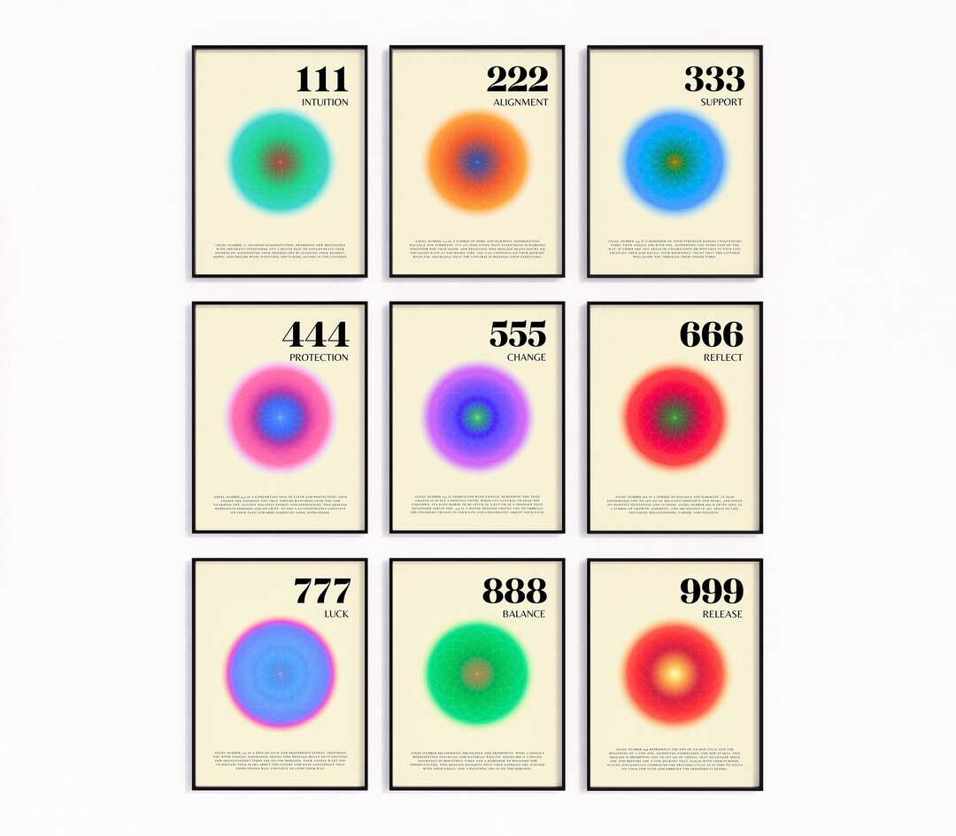 Angel Numbers Aura Poster Print (digital Print) | Home Wall Decor ...