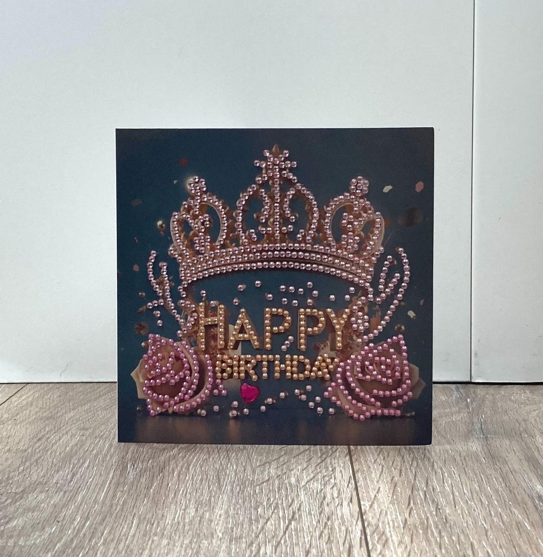 Birthday Crown Card.happy Birthday Card, Birthday Gift Card, Diamond ...