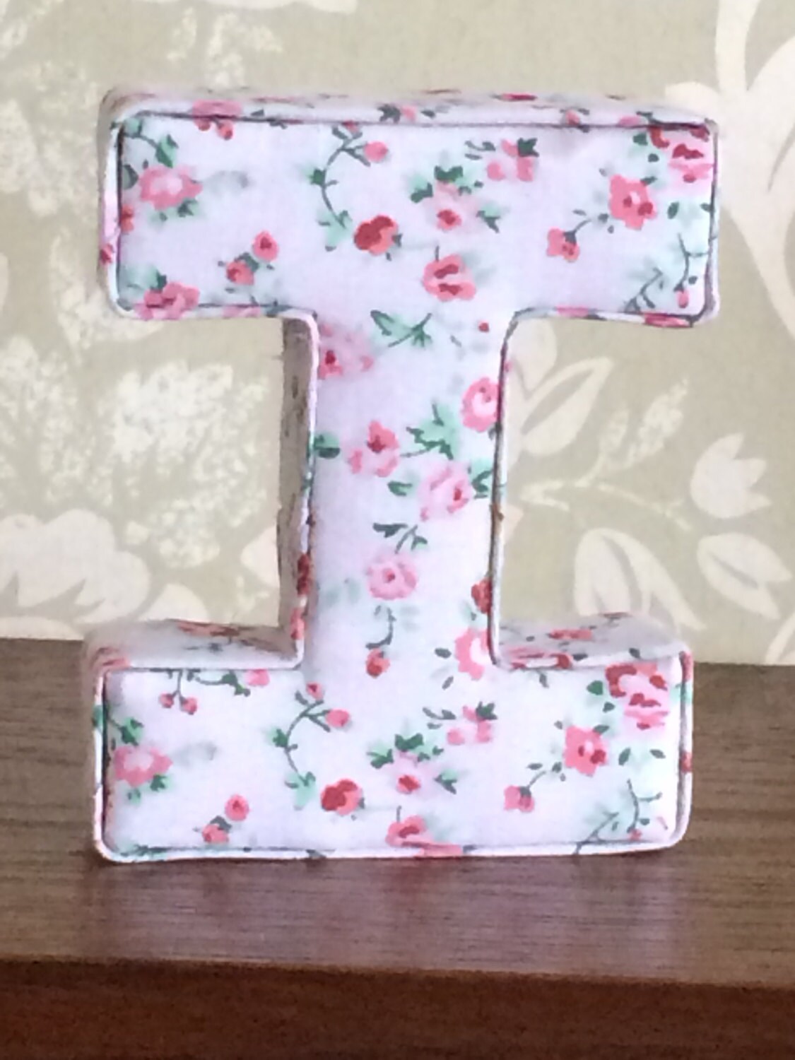 Girls Fabric Nursery Letters, Pink Floral Rose Garden, Personalised ...