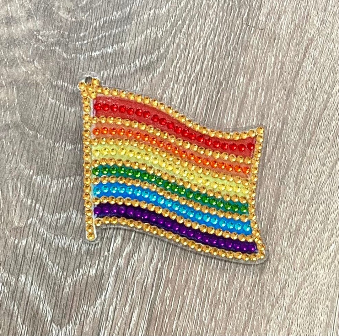 Flag Keyring / Bag Charm, Rainbow Flag Diamond Art Key Chain, Diamond ...