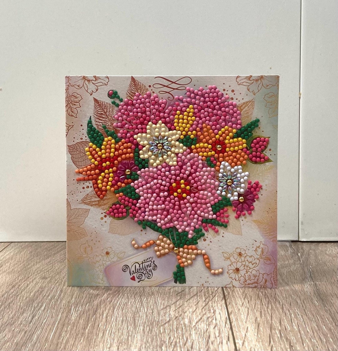 Valentines Day Bouquet Card, Valentines Day Flowers Card, Valentines ...