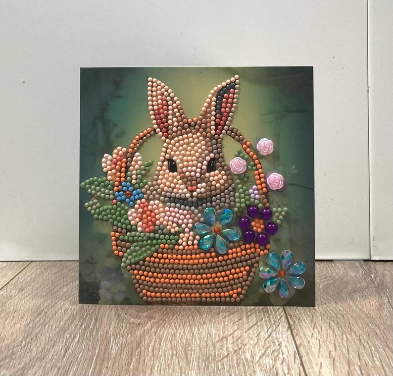 Easter Bunny in a Basket Card, Happy Easter Card, Easter Gift Card ...