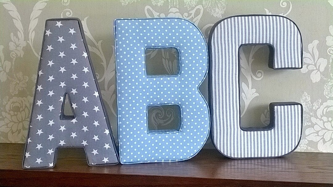 A-Z Fabric Letters, Whole Alphabet, 26 Padded Letters, Nursery Decor ...