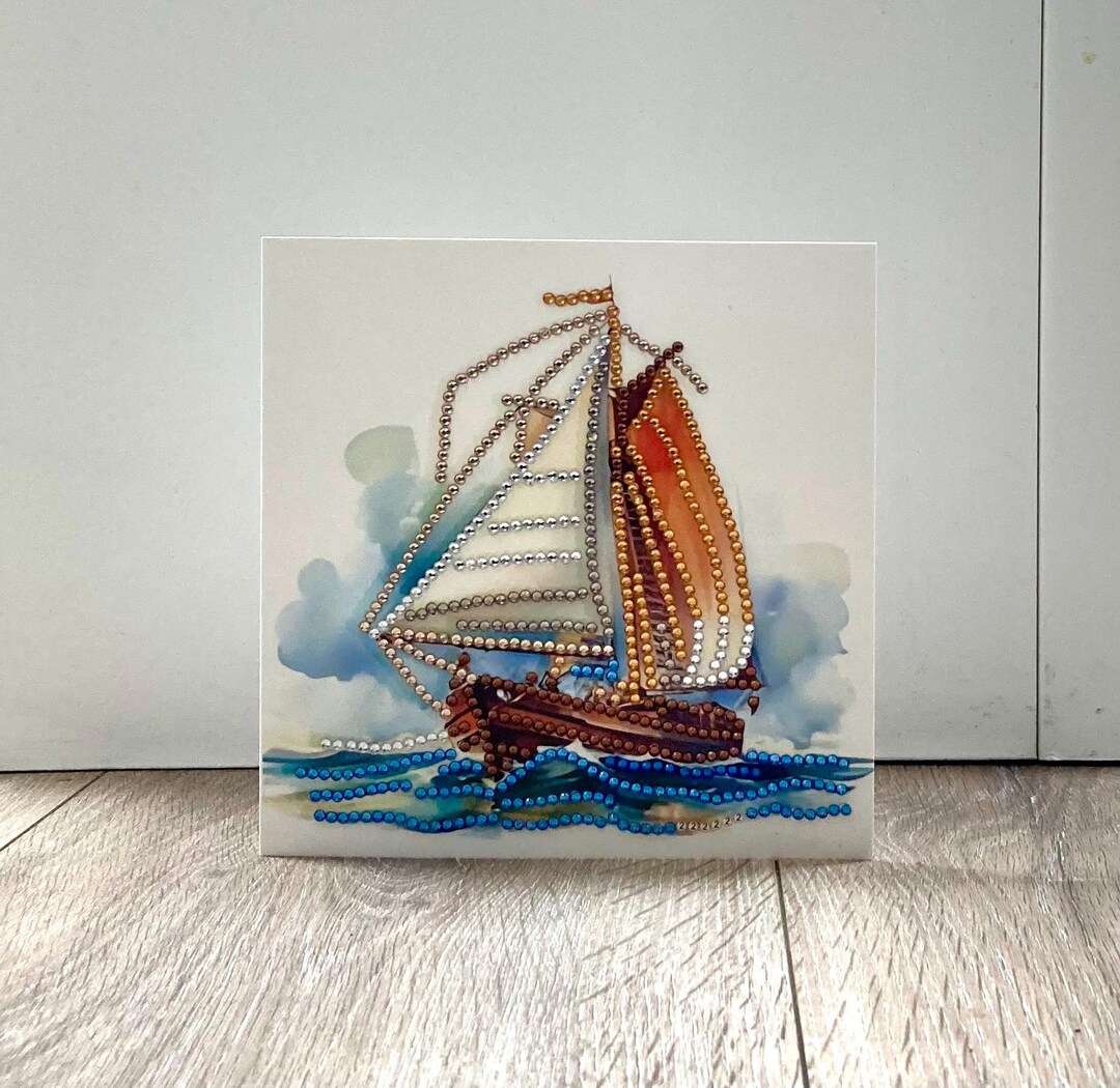 Mens Generic Greetings Card, Nautical Gift Card, Diamond Art Card ...