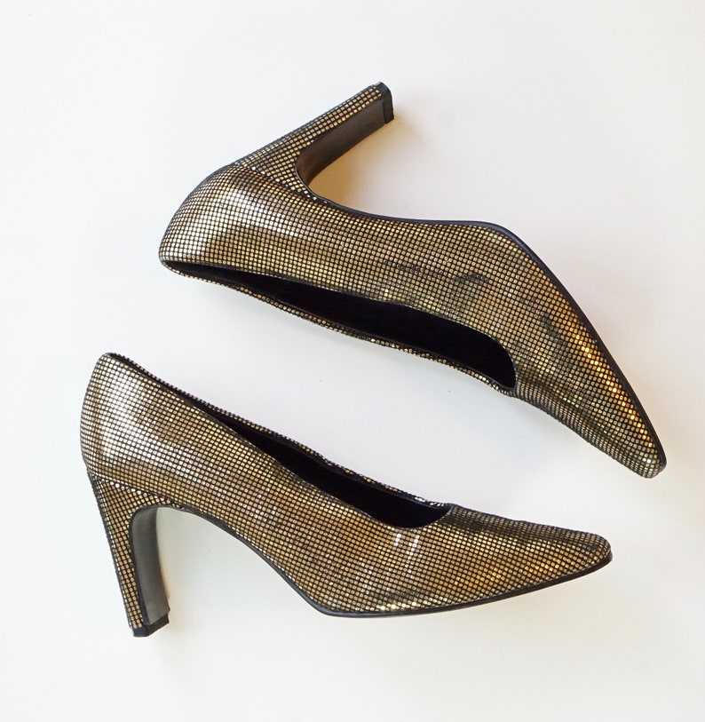 Vintage Metallic Gold Nina Pumps - Etsy
