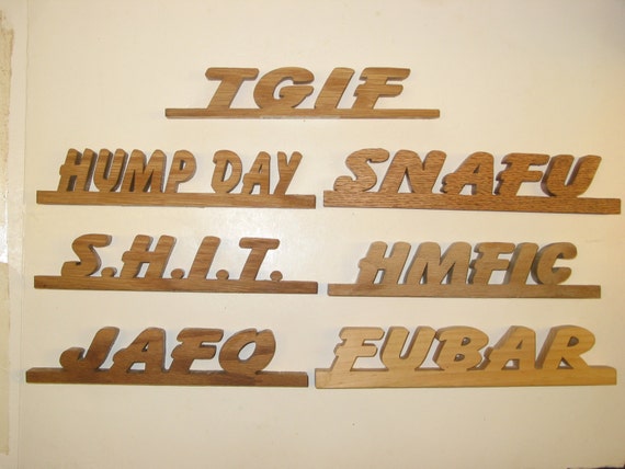 Desk Signs for the WARPED Fubar Snafu Jafo Dilligaf - Etsy