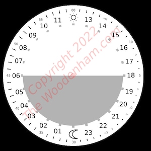 Sun & Moon 24 Hour Clock, 24 Hour, Sun Clock, Moon Clock - Etsy