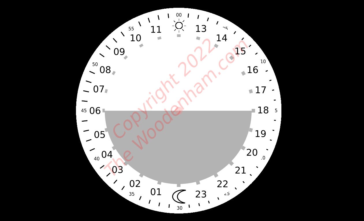 Sun & Moon 24 Hour Clock, 24 Hour, Sun Clock, Moon Clock - Etsy UK