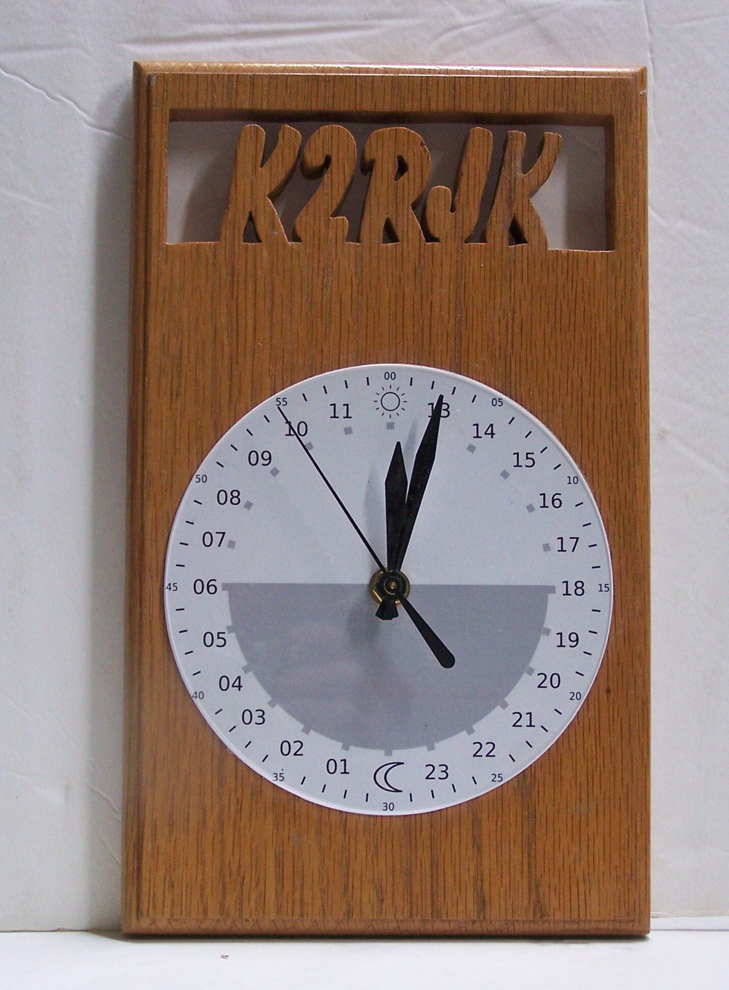 Sun & Moon 24 Hour Clock, 24 Hour, Sun Clock, Moon Clock, Ham Call Sign ...