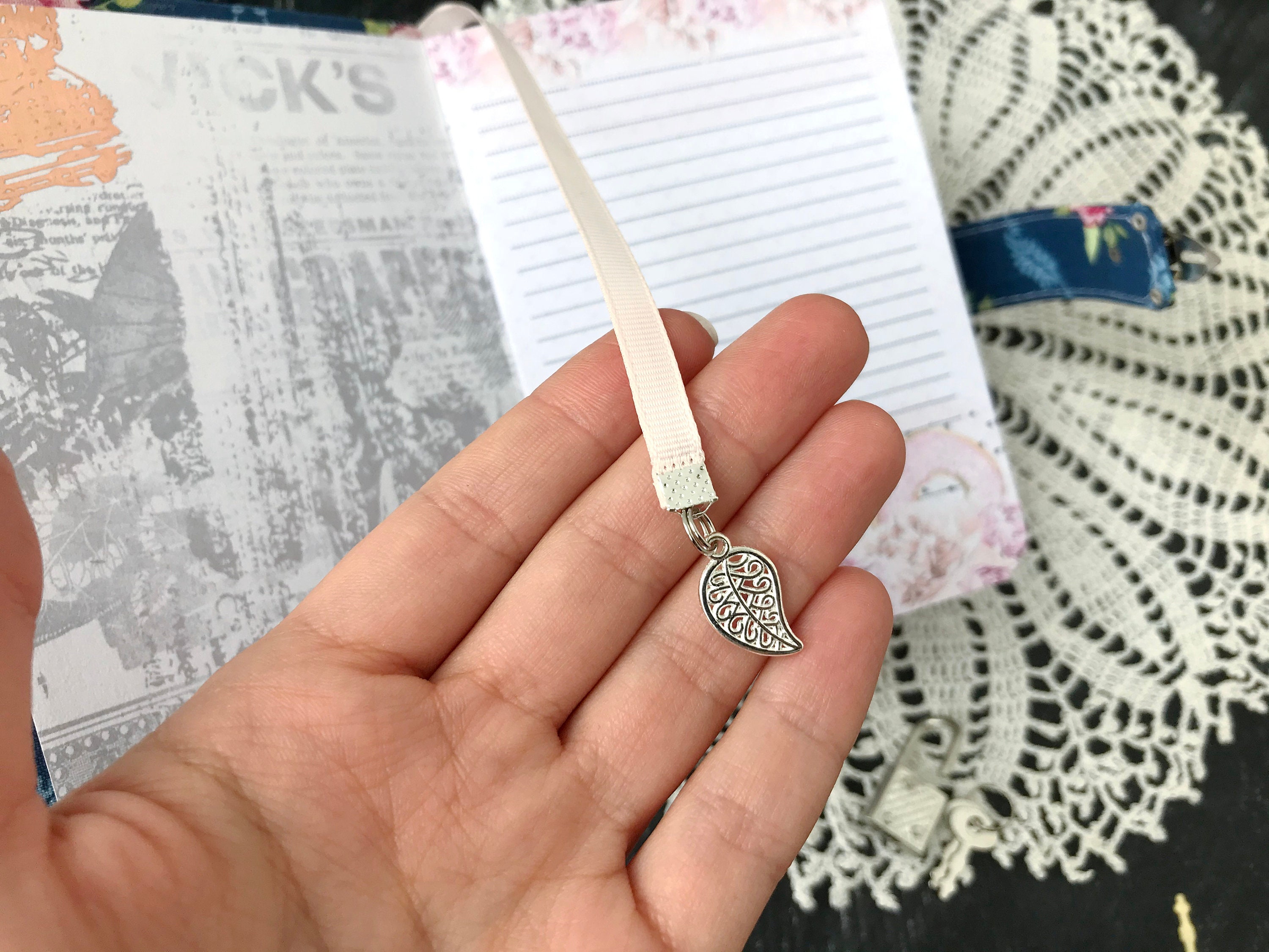 Floral diary with lock and key | Etsy