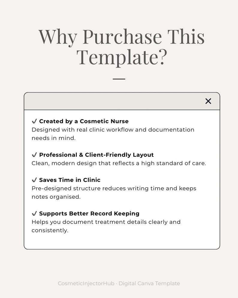 Botox Filler Treatment Record Template | Cosmetic Injector Forms ...
