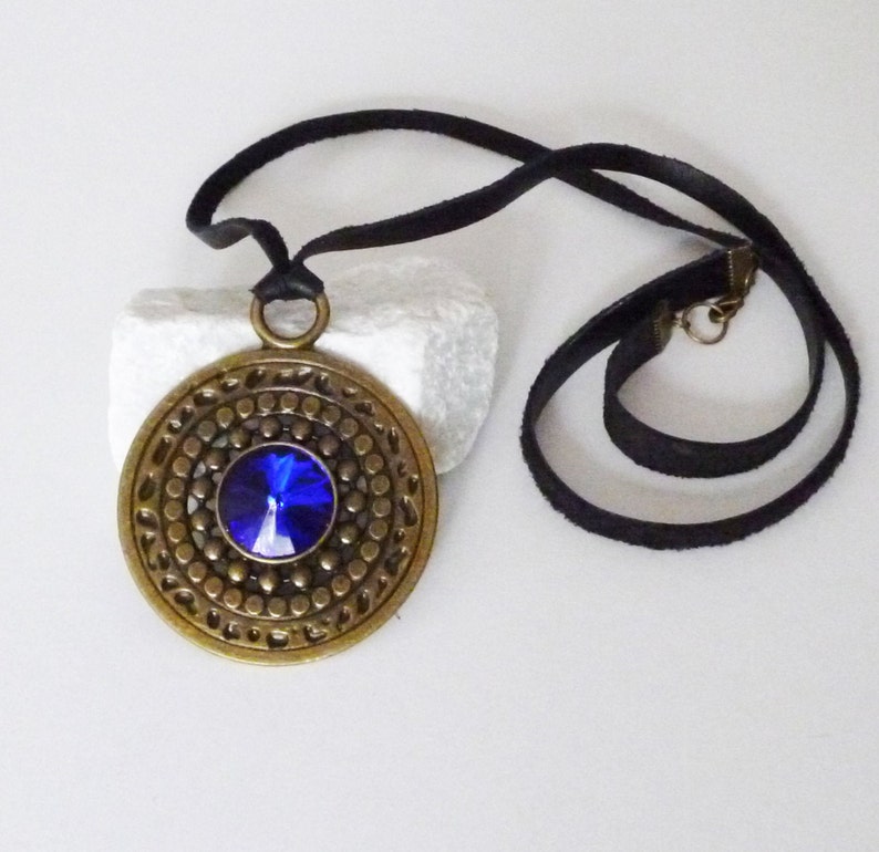 Black Journal Blue Pendant Set Wizard Book Magic Spells | Etsy