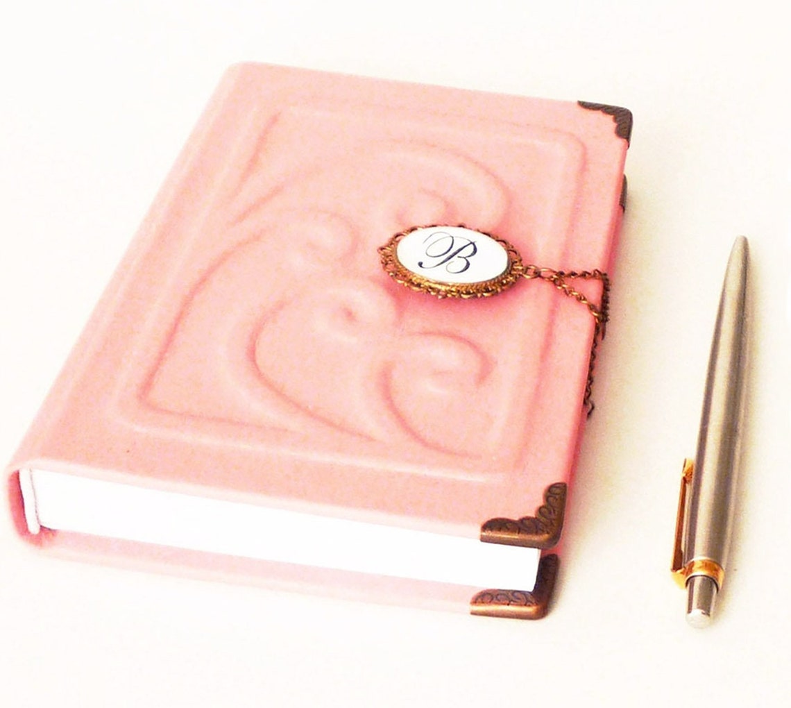 Custom Leather Journal Pink Diary Notebook Personalized Unique | Etsy