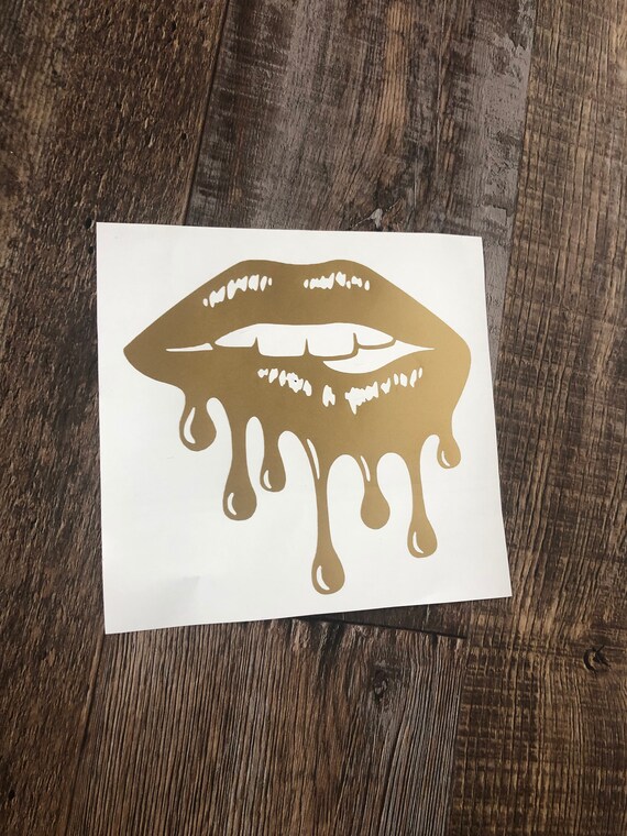 Drip Lip Vinyl Decal | Etsy