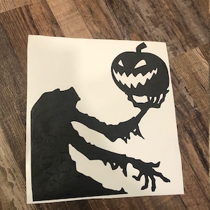 Headless Horseman/pumpkin Head Vinyl Decal - Etsy