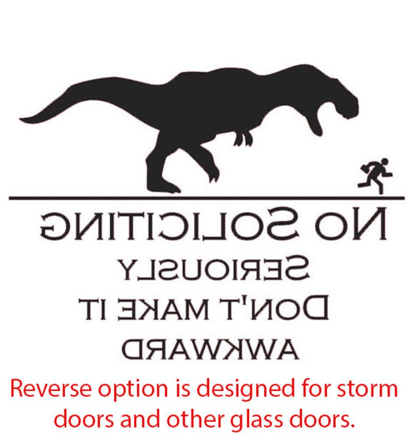 Dont Make It Awkward T Rex No Soliciting Doorwindow Etsy