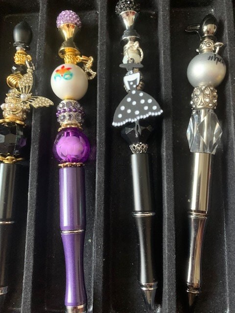 White Pearl & Polka Dots Beaded Pen - Etsy