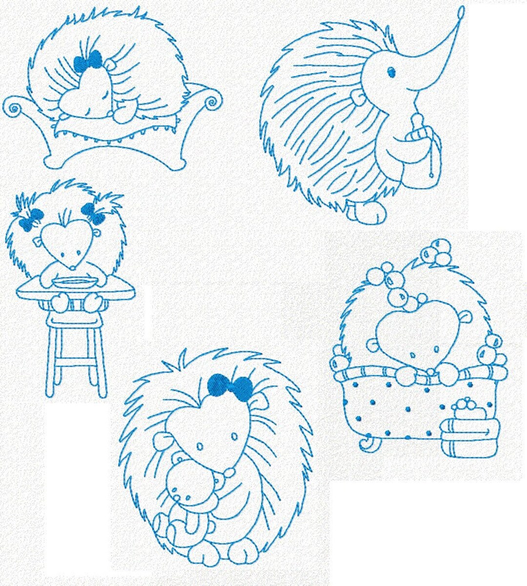 Pack of 10 Redwork 4x4 Machine Embroidery Designs on the Theme of the ...