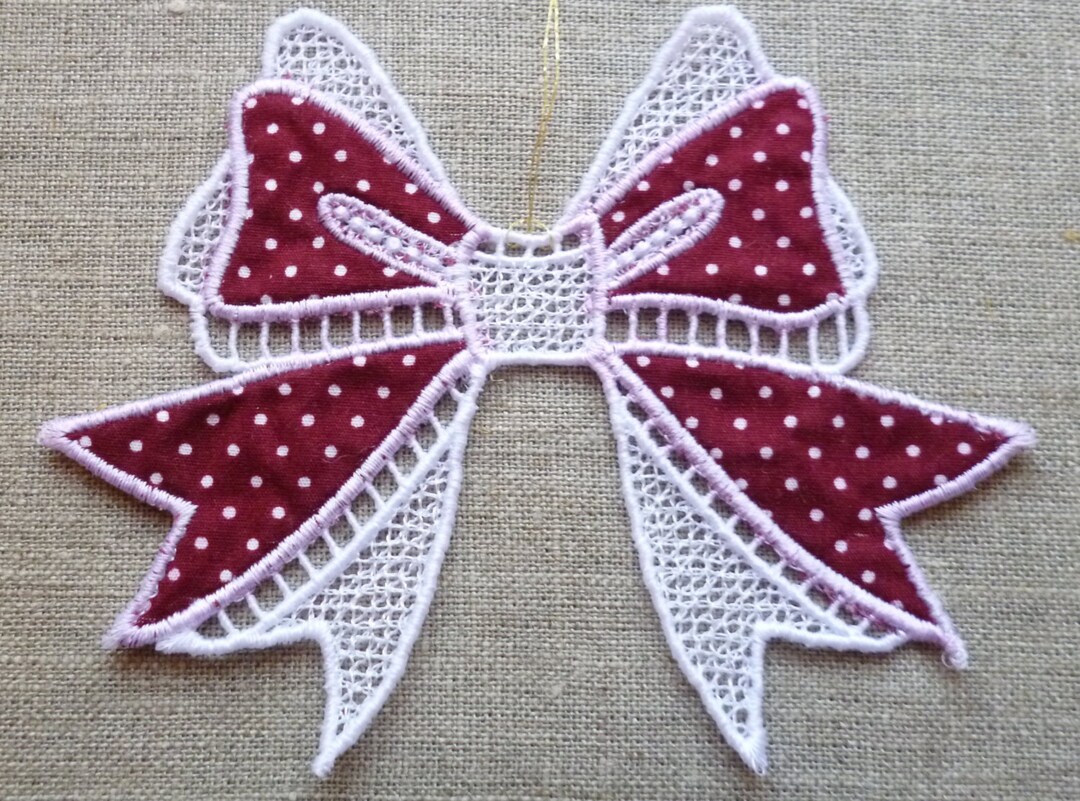 FSL Embroidery and Bow Appliqué on the Theme "red Christmas" for 4x4 ...
