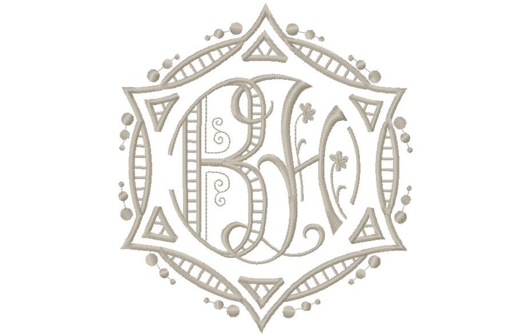 Embroidery of an Brogue Monogram for Large Frame Embroidery Machine - Etsy