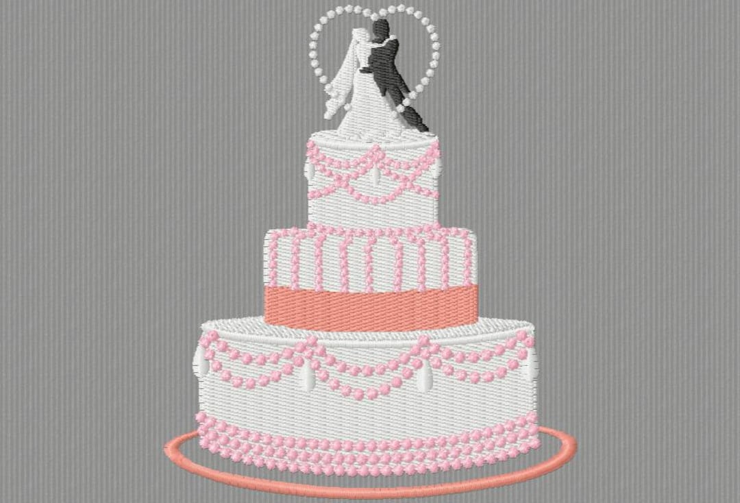 Embroidery Design of a Wedding Cake for Embroidery Machine - Etsy