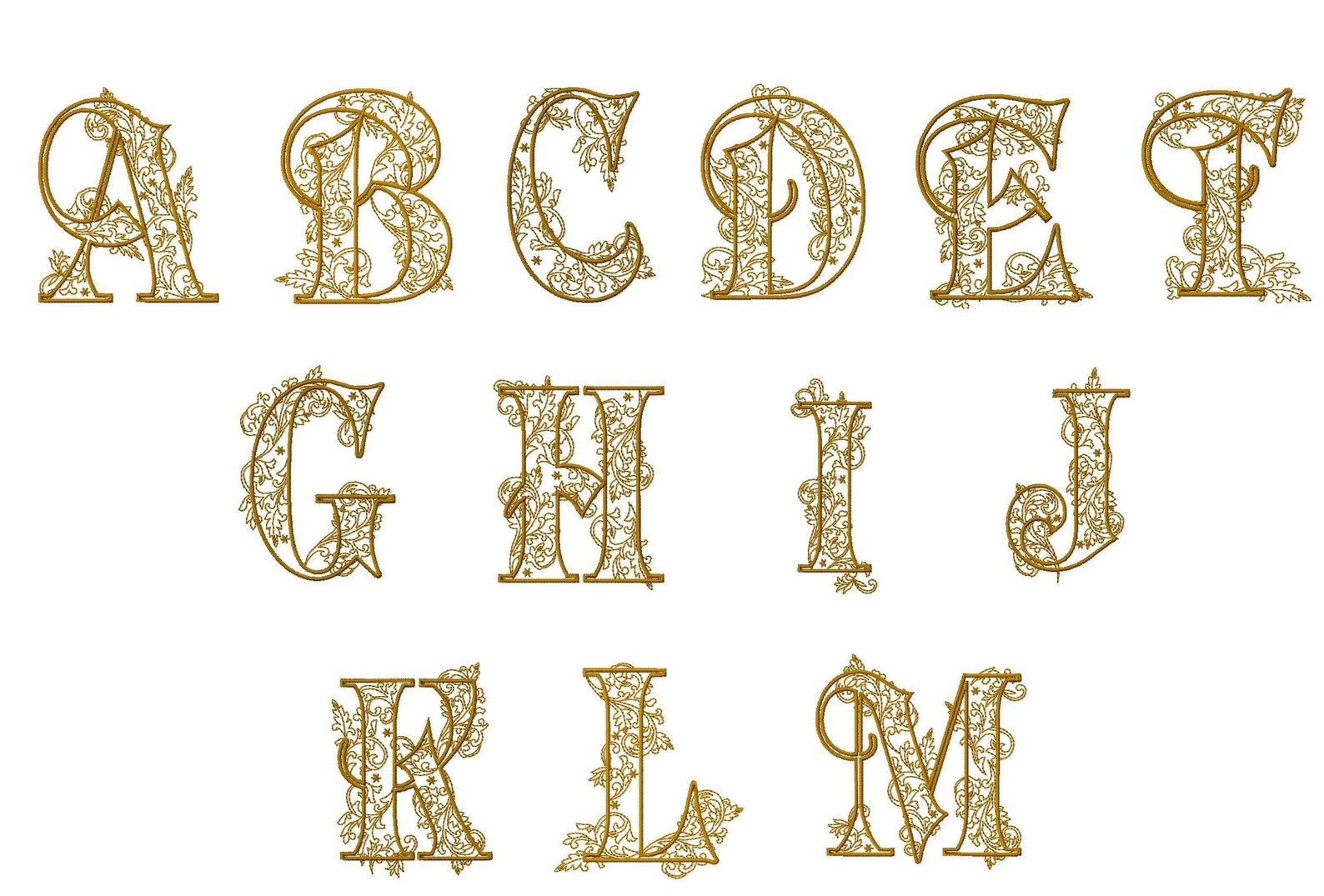 Broderie d'un alphabet complet arabesque pour | Etsy