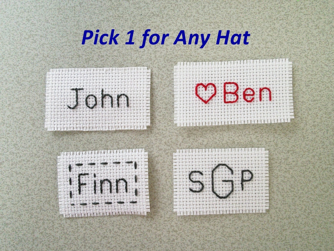 Name Tags, Personalized Name Tags, Monogram, Hand Embroidered Tags ...