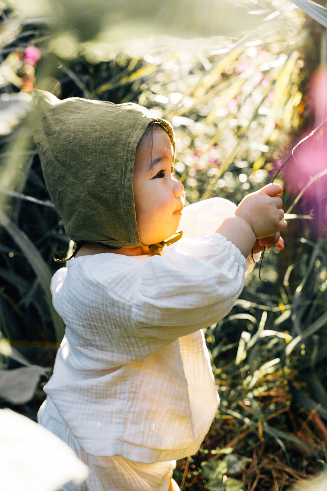 Linen Bonnet, Linen Pixie Bonnet, Pixie Hat, Baby Linen Hat, Baby Linen ...