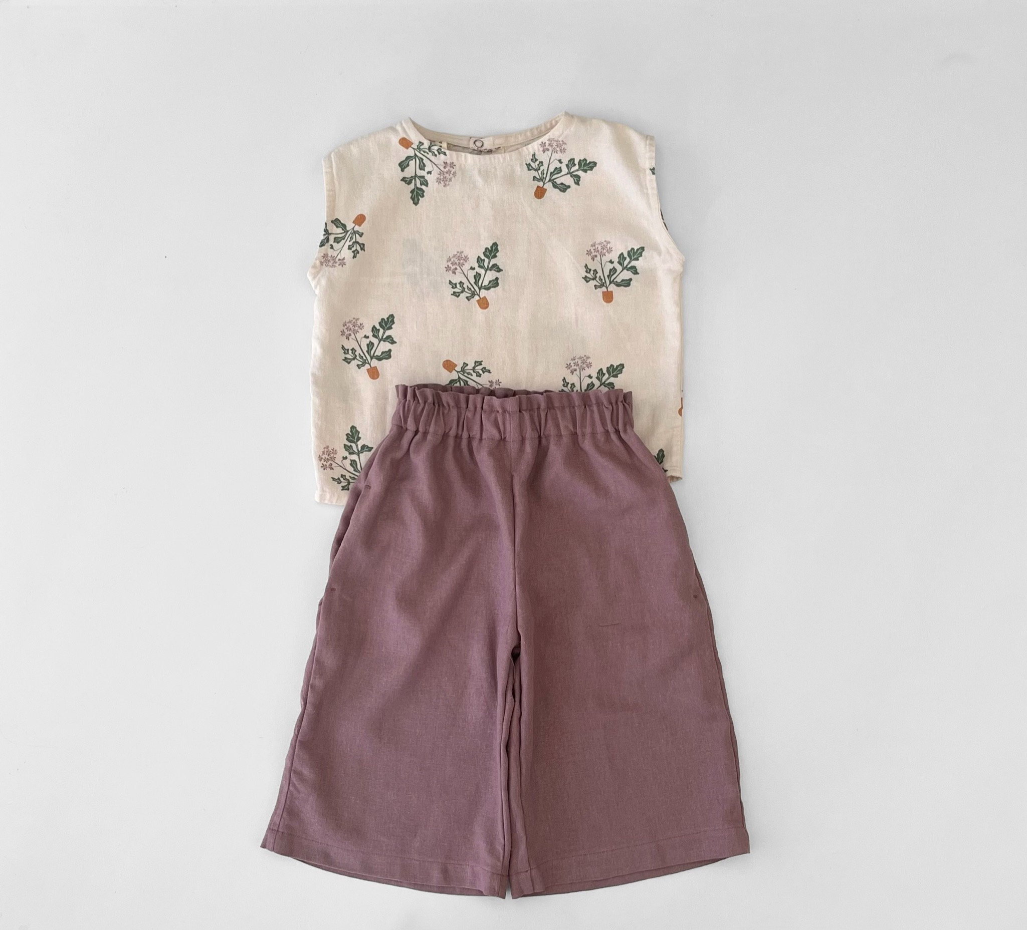 Kids Linen Culottes With Pockets Kids Linen Pants Baby Linen - Etsy