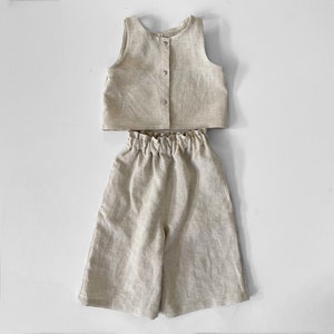 Kids Linen Culottes With Pockets, Kids Linen Pants, Baby Linen Clothes ...