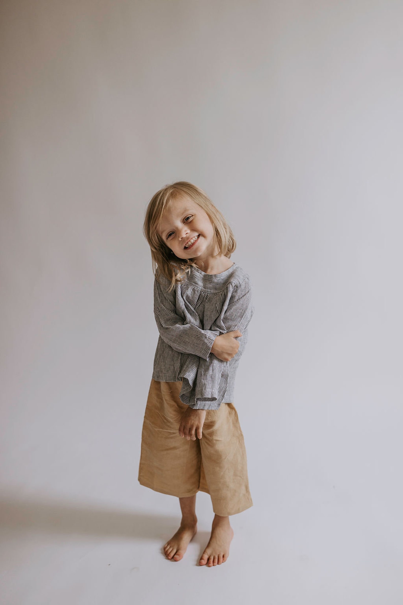 Kids Linen Culottes With Pockets Kids Linen Pants Baby Linen - Etsy