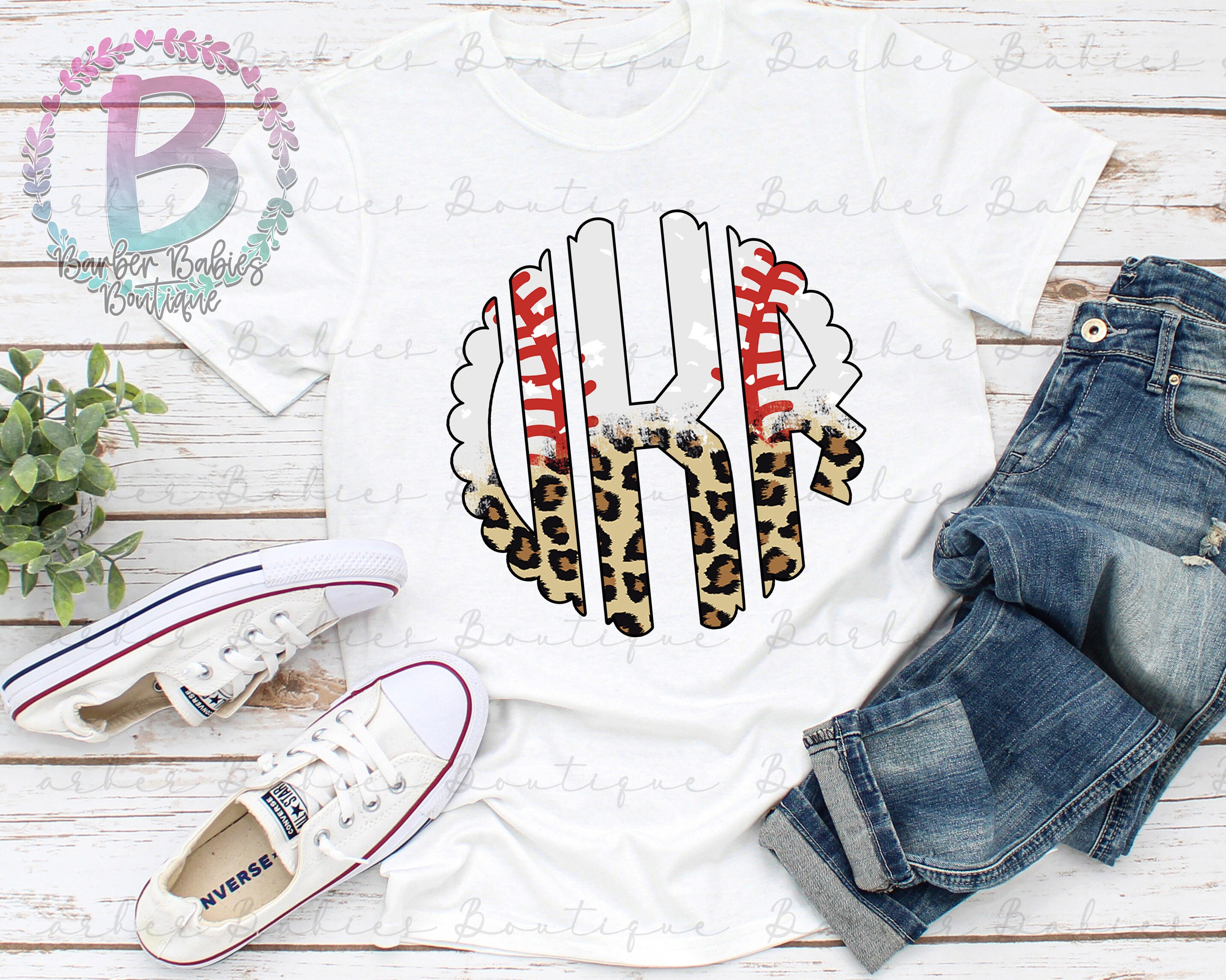 Full Alpha Set Baseball W/ Cheetah Fade Scalloped Edge - Etsy