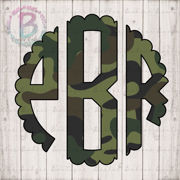 Camo Monogram - Etsy
