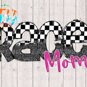 Ready to Press Sublimation Transfer Mama Racing/black Glitter Customs ...