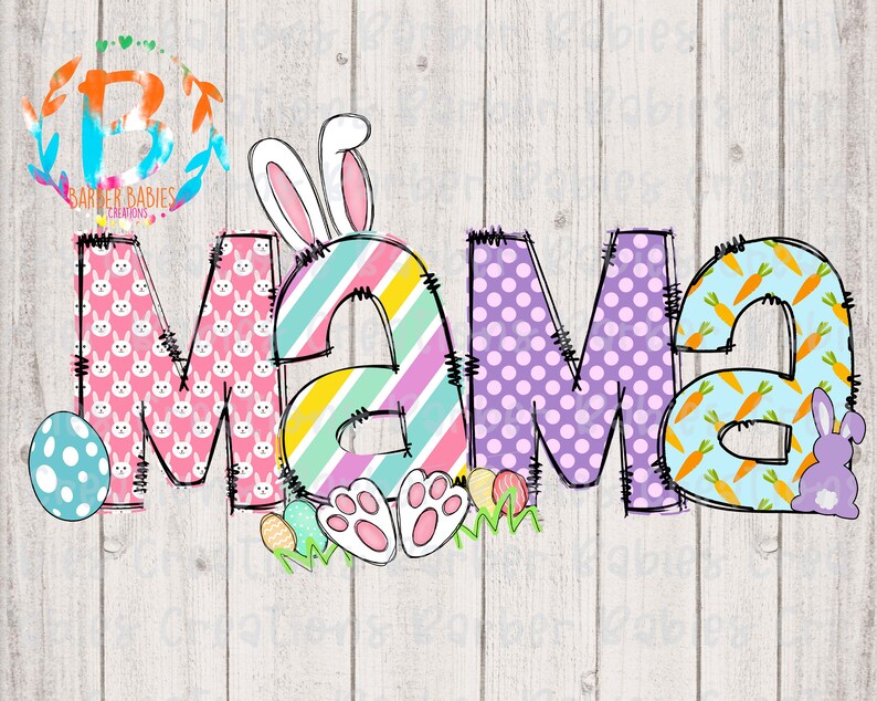 Easter Mama Sublimation Transfer – Bunny, Polka Dots, Stripes (ready to ...