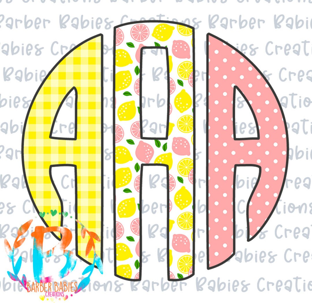 Pink Lemonade Themedcircle Monogramfull Alphabet A-Z 26 Files PNG - Etsy