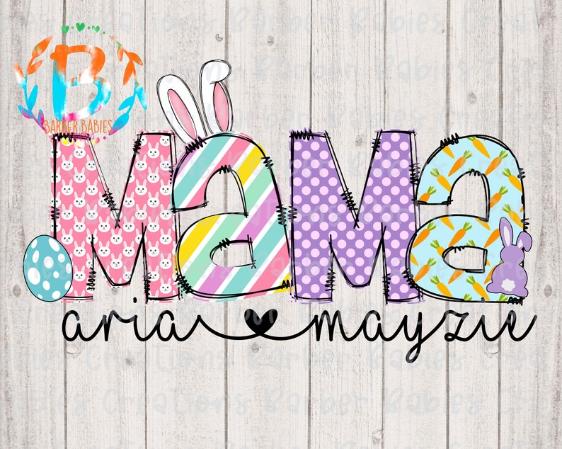 Easter Mama Sublimation Transfer – Bunny, Polka Dots, Stripes (ready to ...