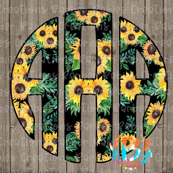 Sunflower Monogram - Etsy