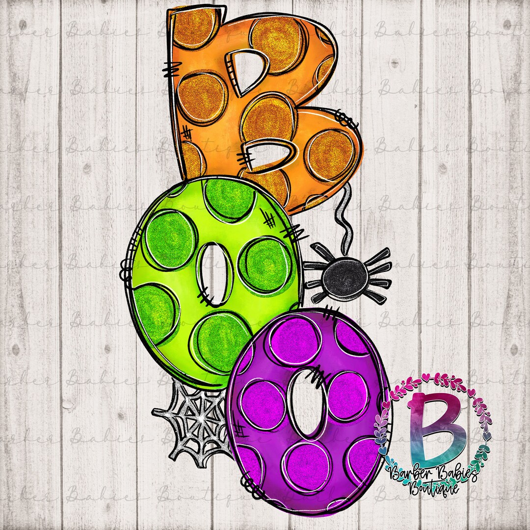 Ready to Press - Sublimation Transfer - BOO! - Polka Dots - Orange ...